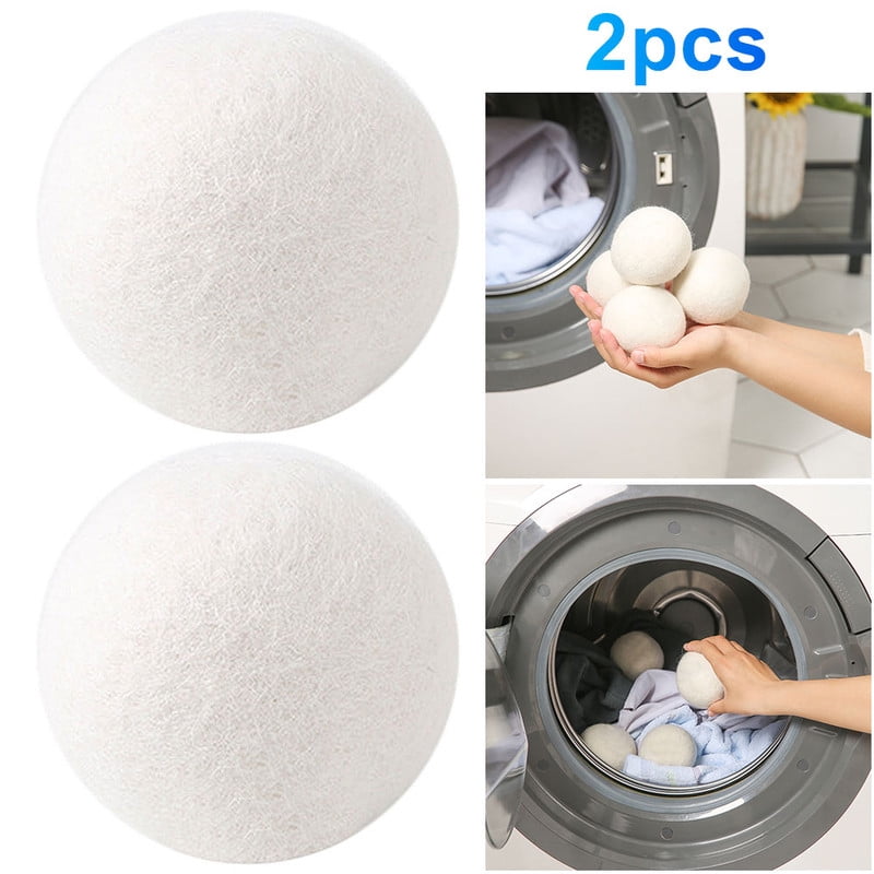 2-Pack Wool Dryer Balls, Pet Hair Remover for Laundry, Reusable Natural ...