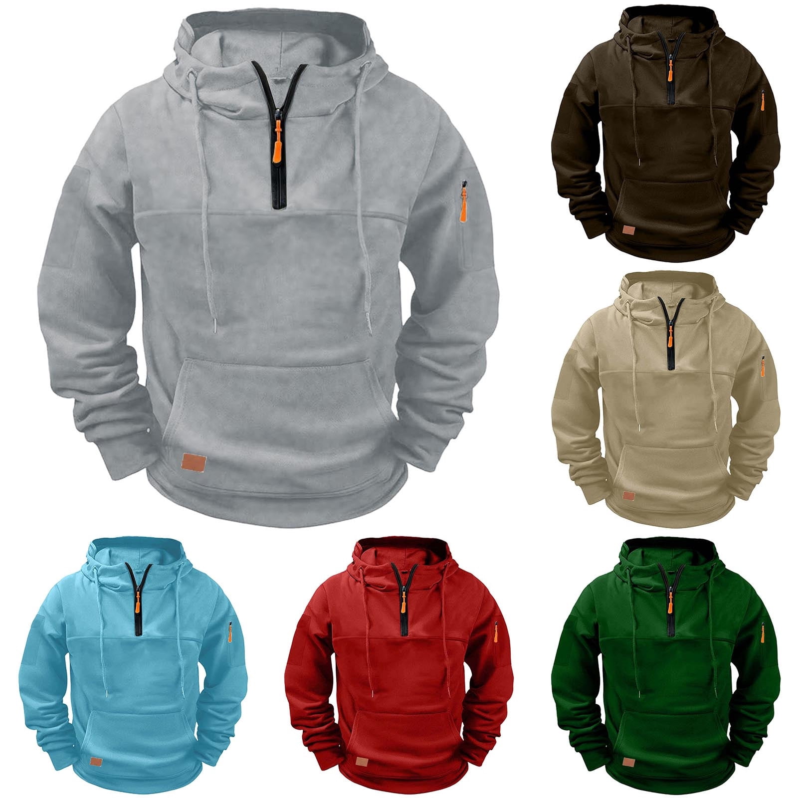 2 Pack Work Hoodies for Men with Zipper and Pockets Fleece Lined ...