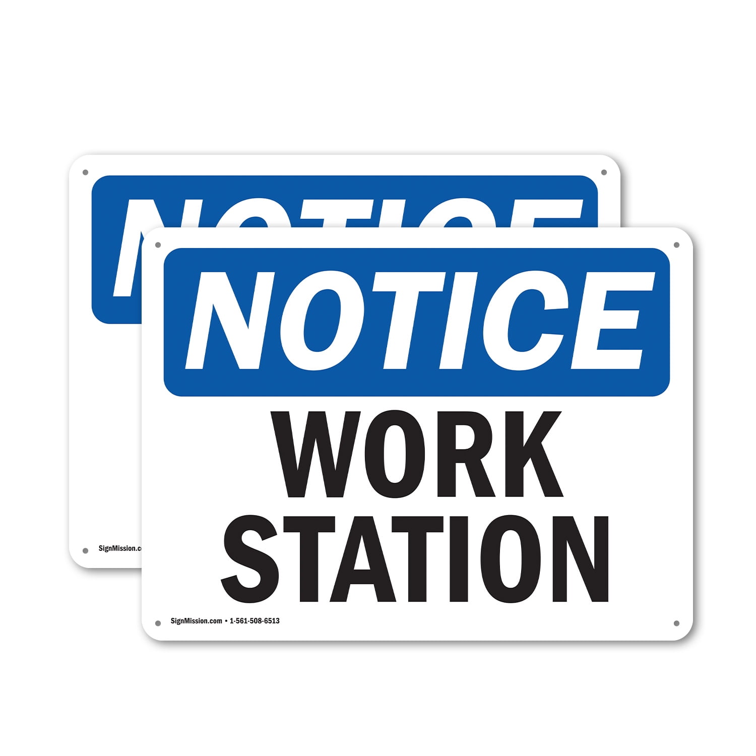 (2 Pack) Work Station OSHA Notice Sign 18 Inch X 12 Inch Indoor ...