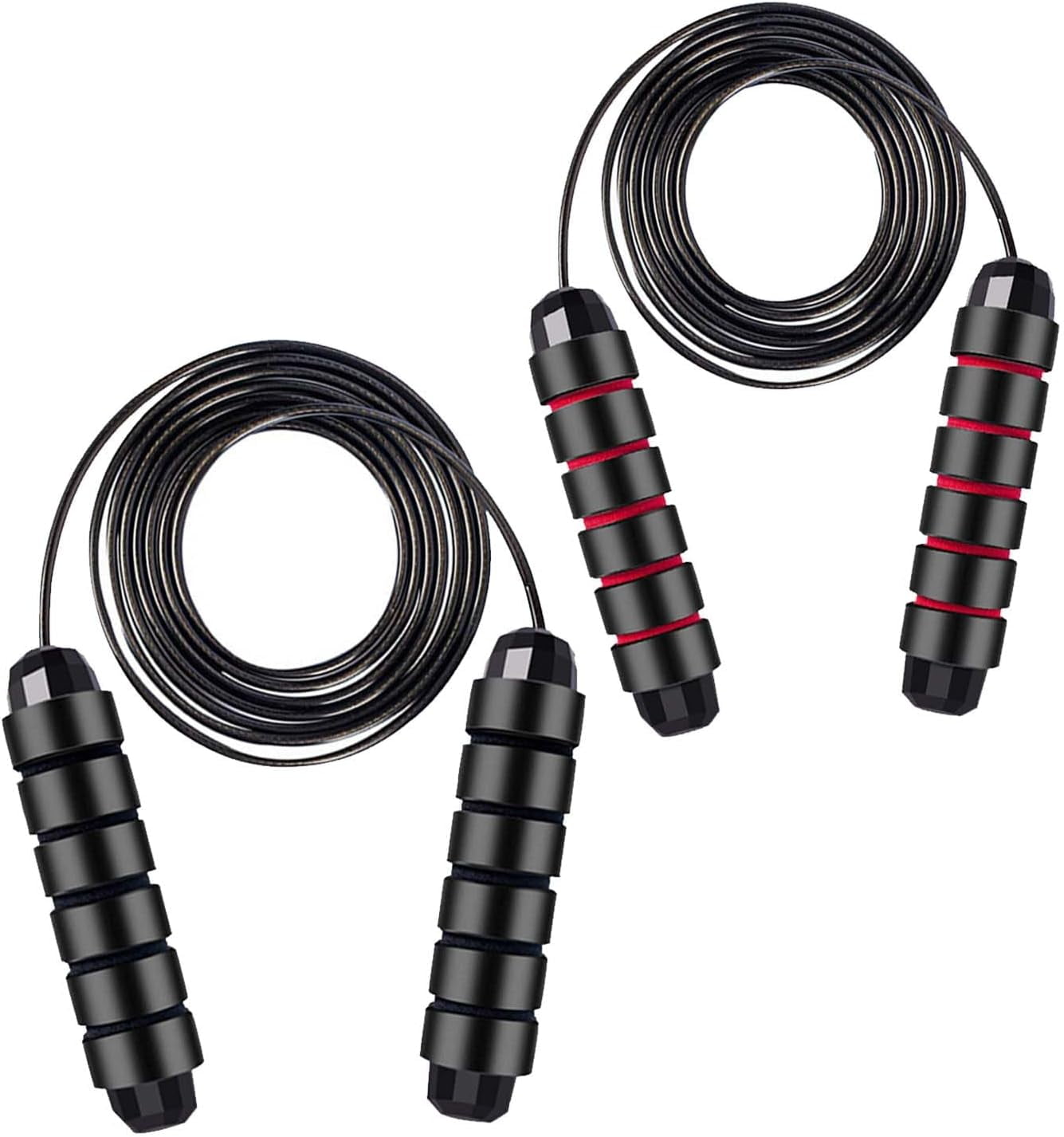2 Pack Workout Jumping Rope,Adjustable Skipping Rope,Weighted Jump Rope ...