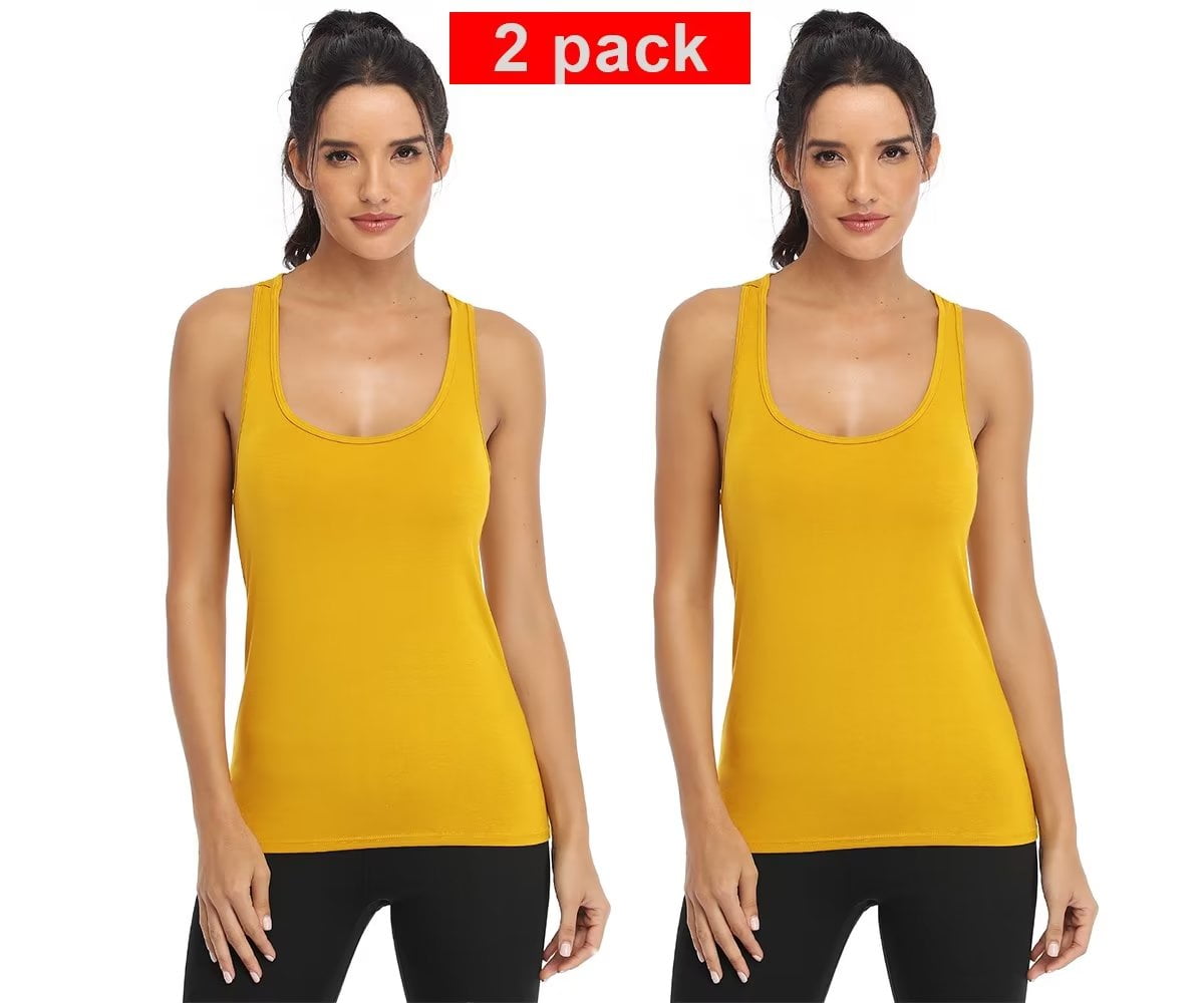 2 Pack Workout Tank Tops for Women Racerback Tanks Athletic shirts ...