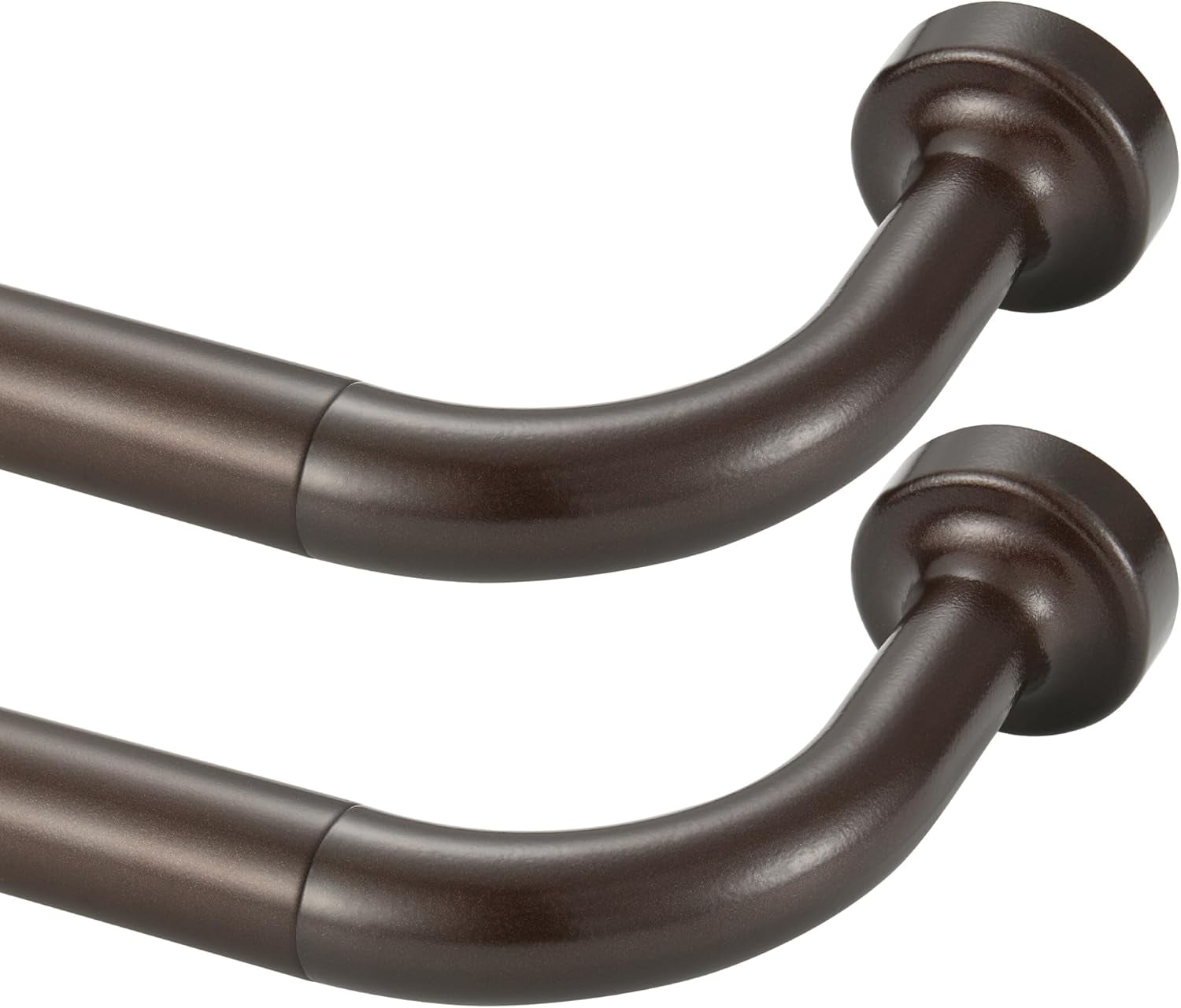 2 Pack Wrap Around Curtain Rod for Windows 28 to 86 Inch, Internal Splicing 1 Inch Diameter Disc ...