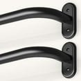 2 Pack Wrap Around Curtain Rods Black, Blackout Heavy Duty Curtain Pole ...