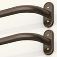2 Pack Wrap Around Curtain Rods Bronze, Blackout Heavy Duty Curtain ...