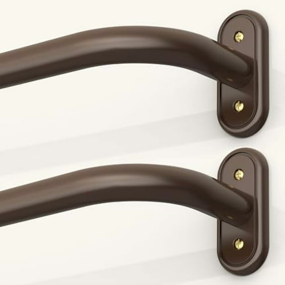2 Pack Wrap Around Curtain Rods Bronze, Blackout Heavy Duty Curtain ...