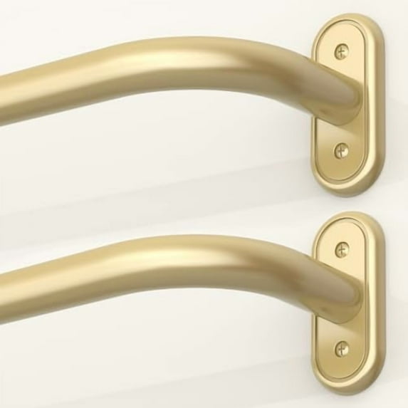 2 Pack Wrap Around Curtain Rods Gold, Blackout Heavy Duty Curtain Pole ...