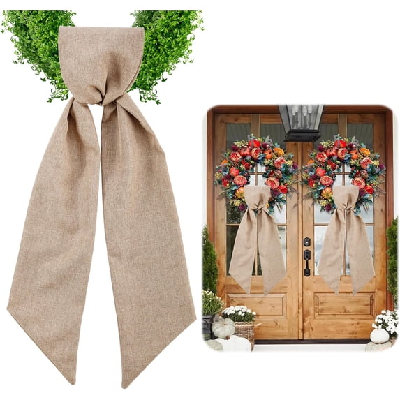 2-Pack Wreath Sash For Front Door, Burlap Blank Sash For Monogram ...
