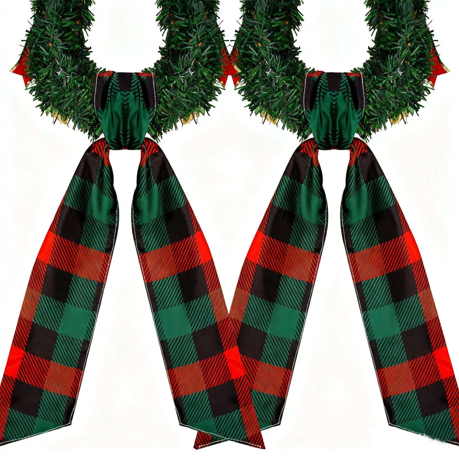 2 Pack Wreath Sash for Front Door Wreath Sash Plaid Sashes Yard Doorway ...