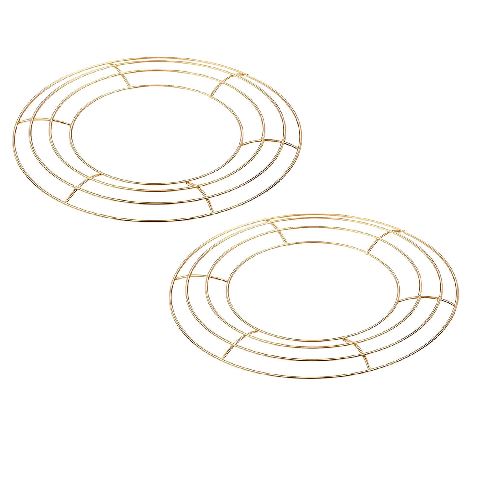 2 Pack Wreath Wire Frame Metal Wire Wreath Base Making Rings Round ...