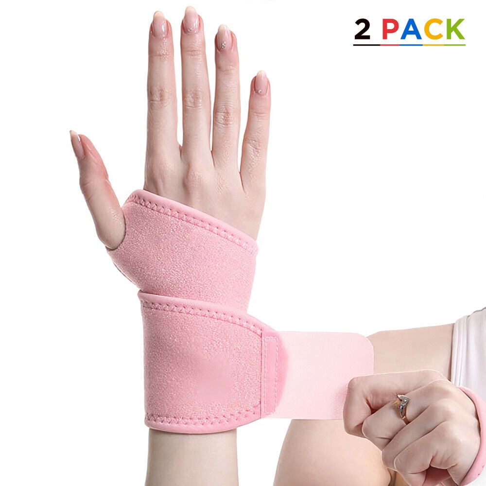 2 Pack Wrist Braces - Wrist Wraps for Carpal Tunnel, Arthritis, and ...