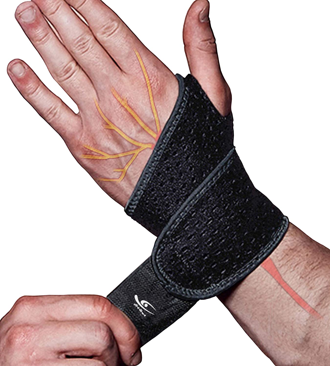 2 Pack Wrist Compression Strap and Wrist Brace Sport Wrist Support for ...
