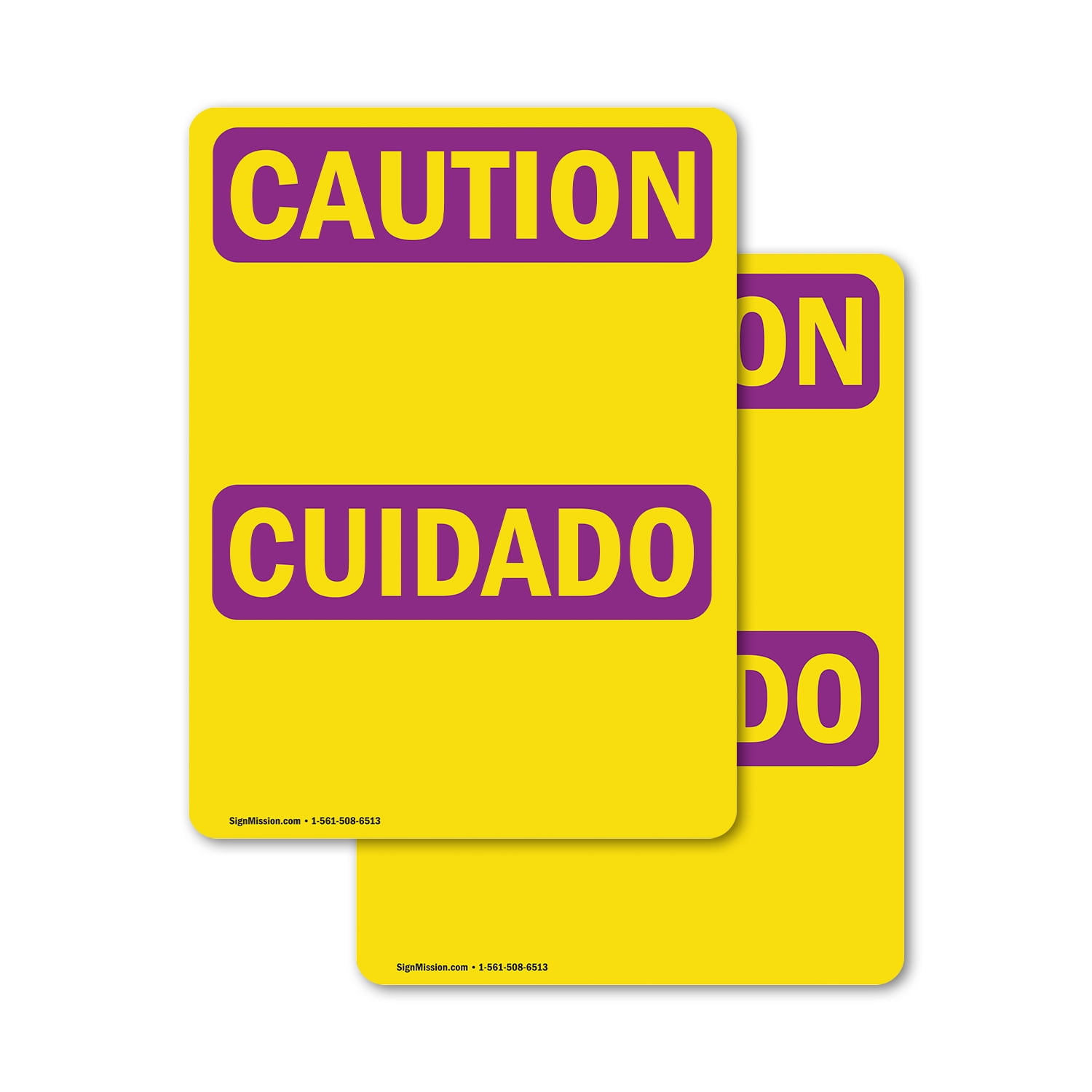 (2 Pack) Write-On Bilingual OSHA Caution Radiation Sign 10 Inch X 14 ...