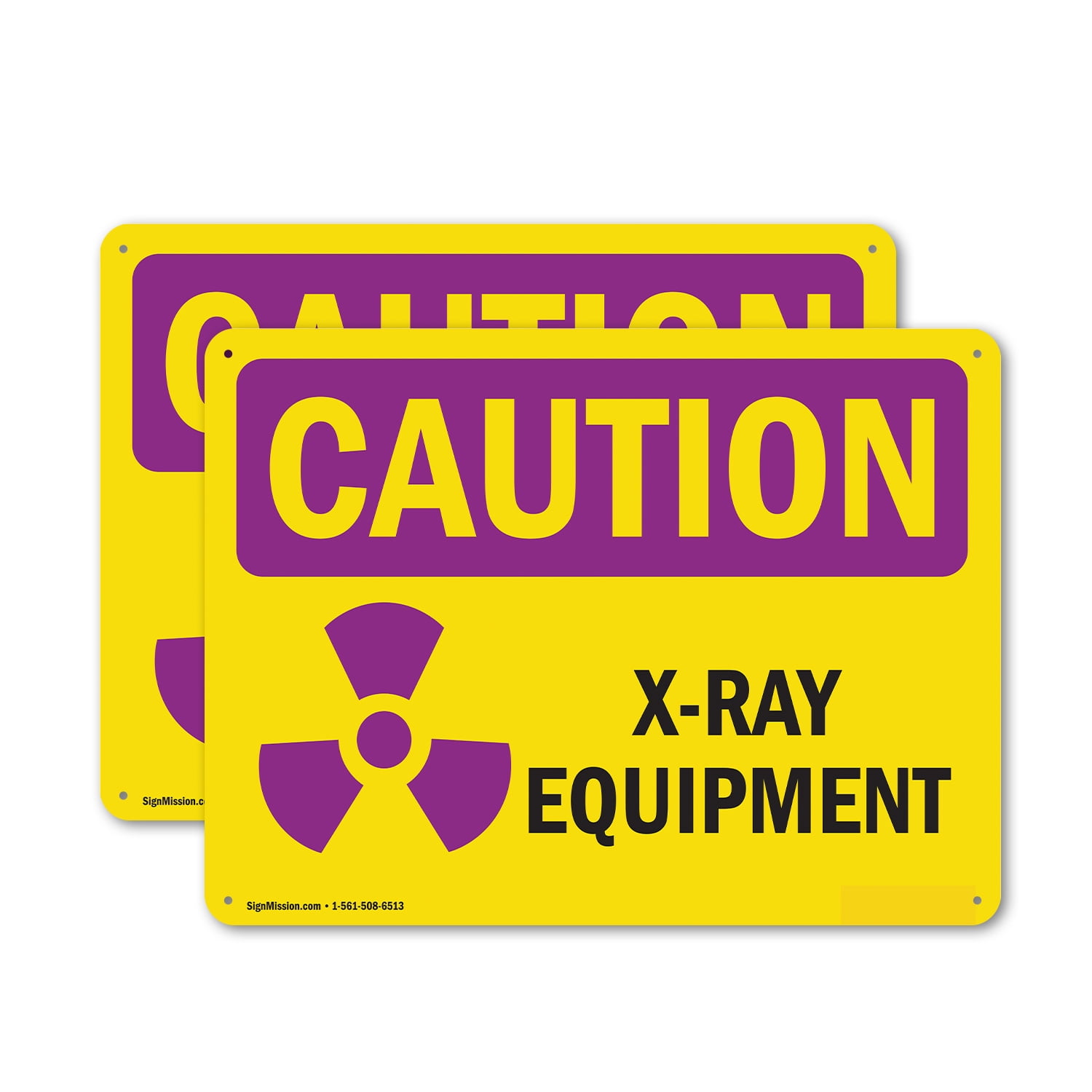 (2 Pack) X-Ray Equipment OSHA Caution Radiation Sign 10 Inch X 7 Inch ...
