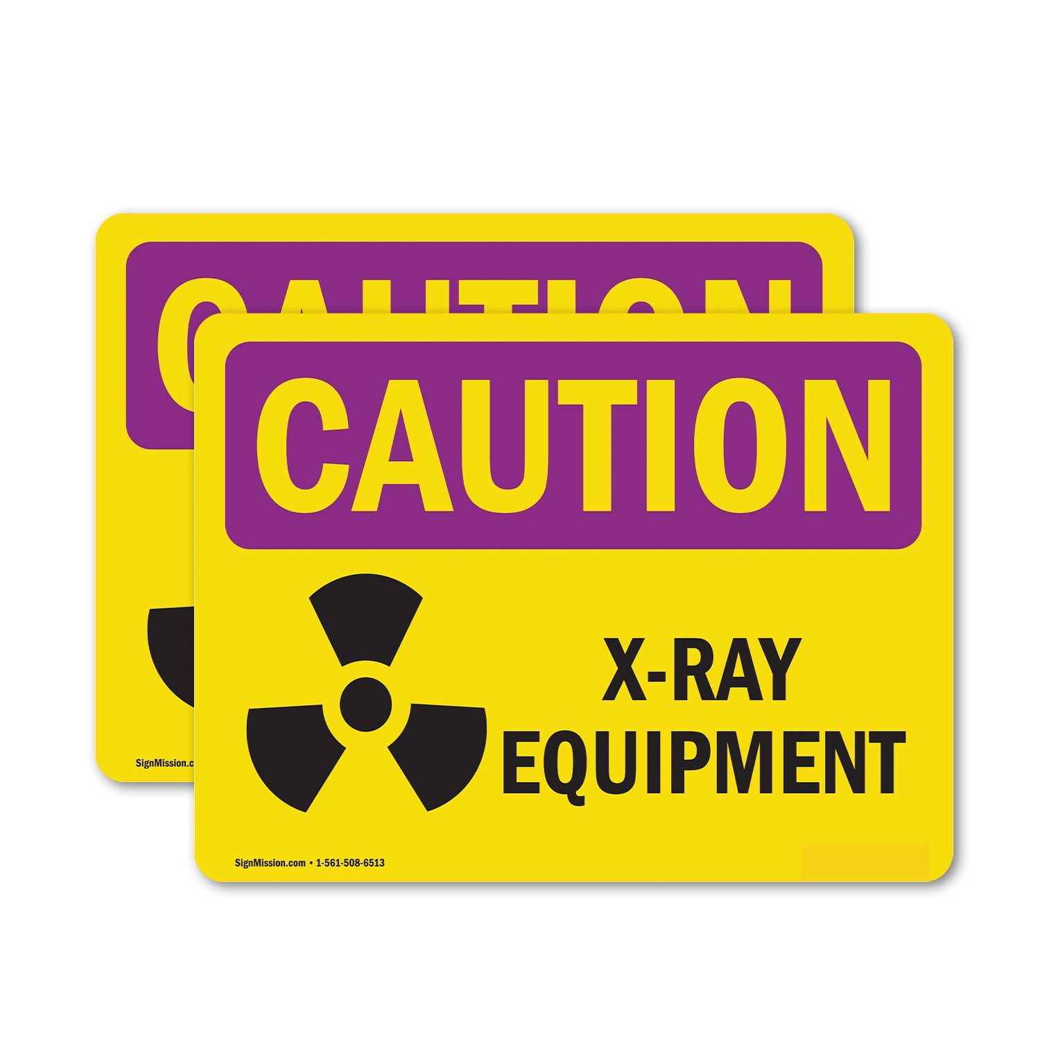 (2 Pack) X-Ray Equipment OSHA Caution Radiation Sign 7 Inch X 5 Inch ...