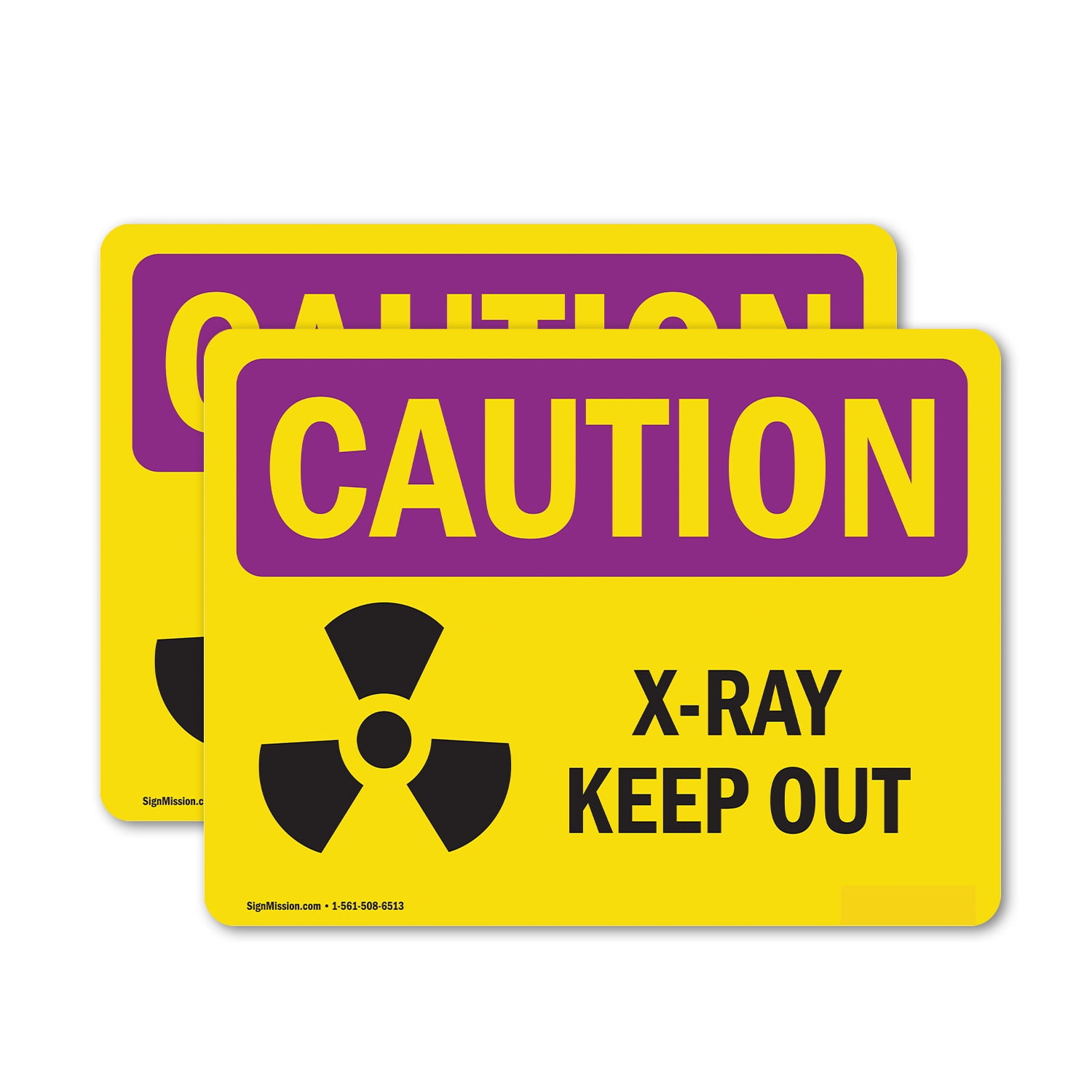 (2 Pack) X-Ray Keep Out OSHA Caution Radiation Sign 10 Inch X 7 Inch ...
