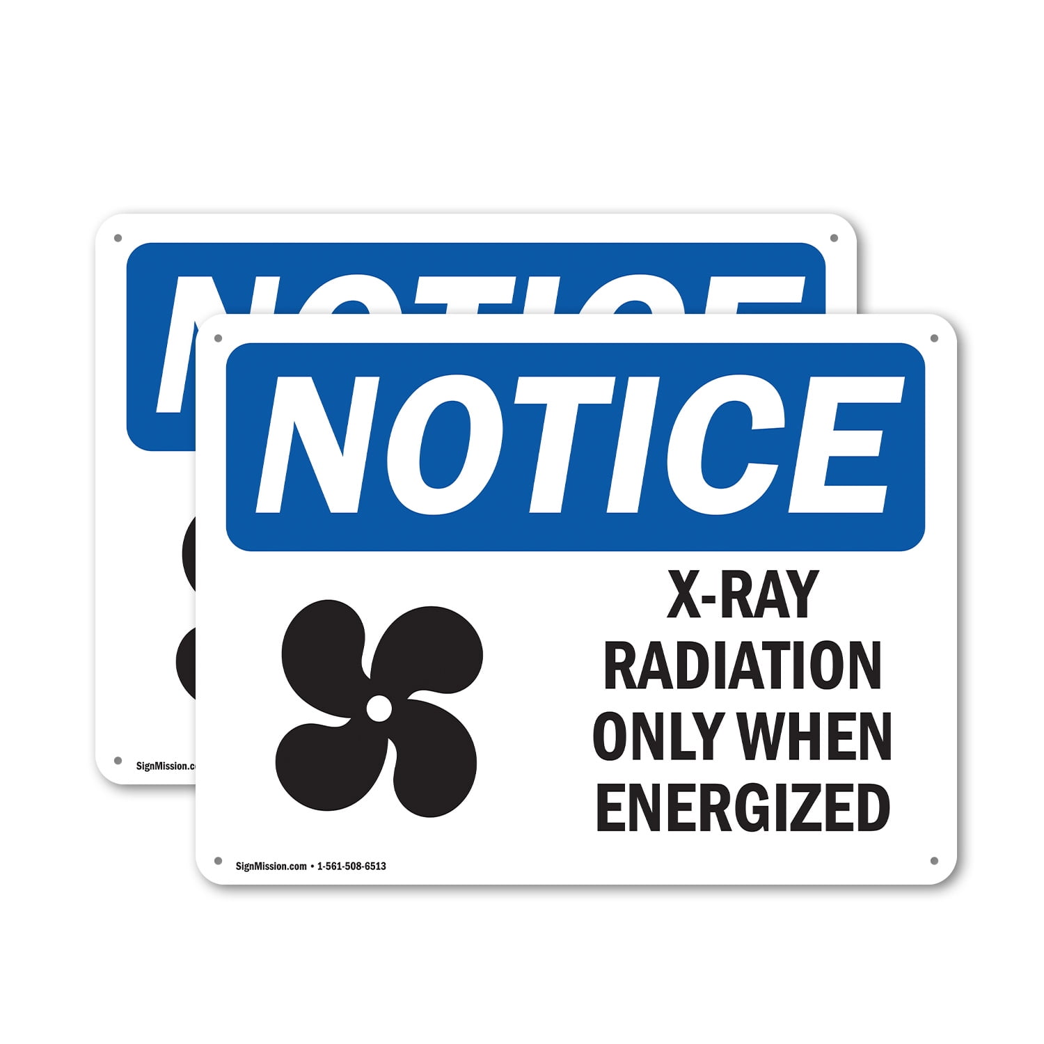 (2 Pack) X-Ray Radiation Only When Energized OSHA Notice Sign 24 Inch X ...