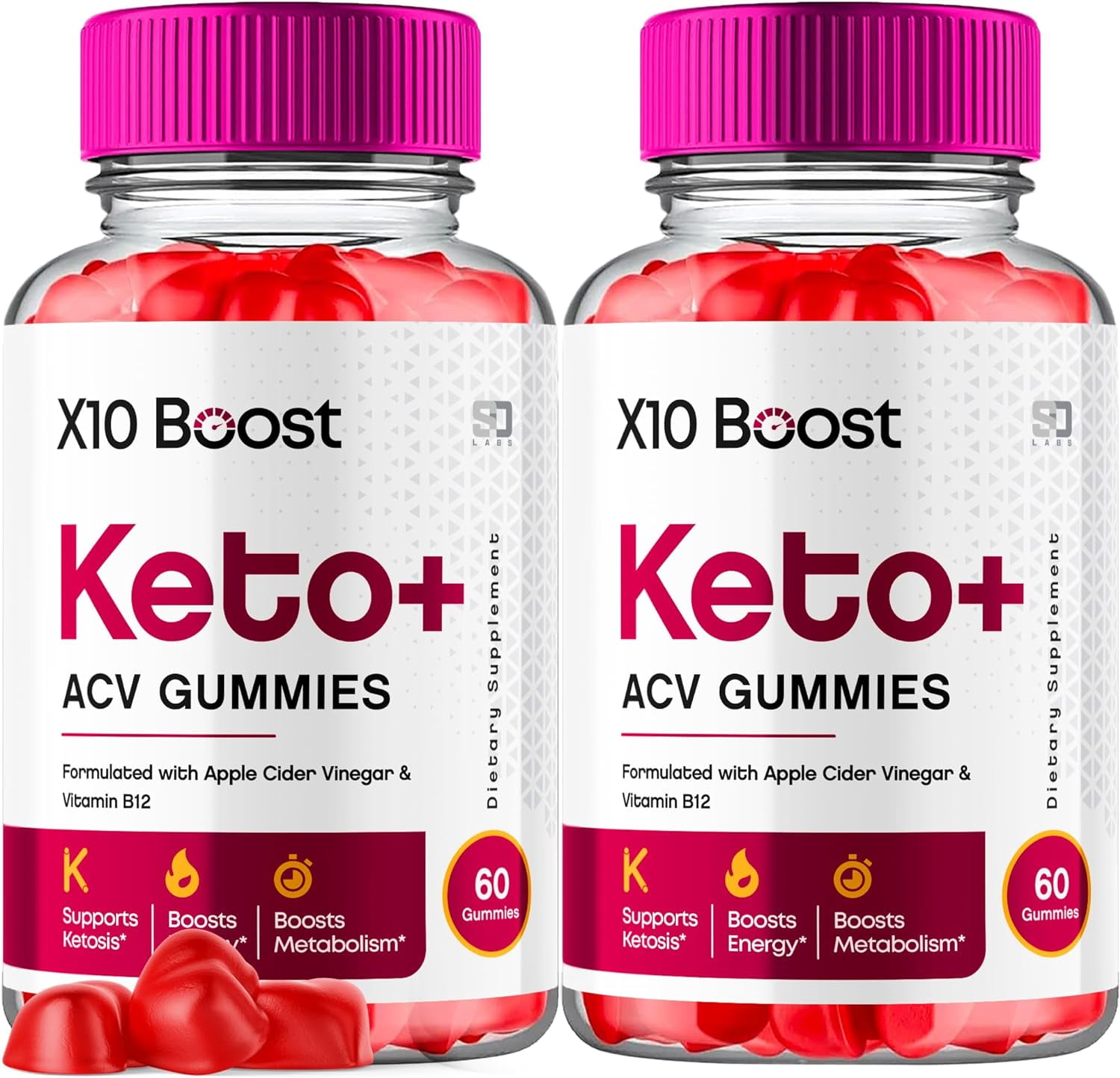 (2 Pack) X10 Boost Keto ACV Gummies -Apple Cider Vinegar Supplement for ...