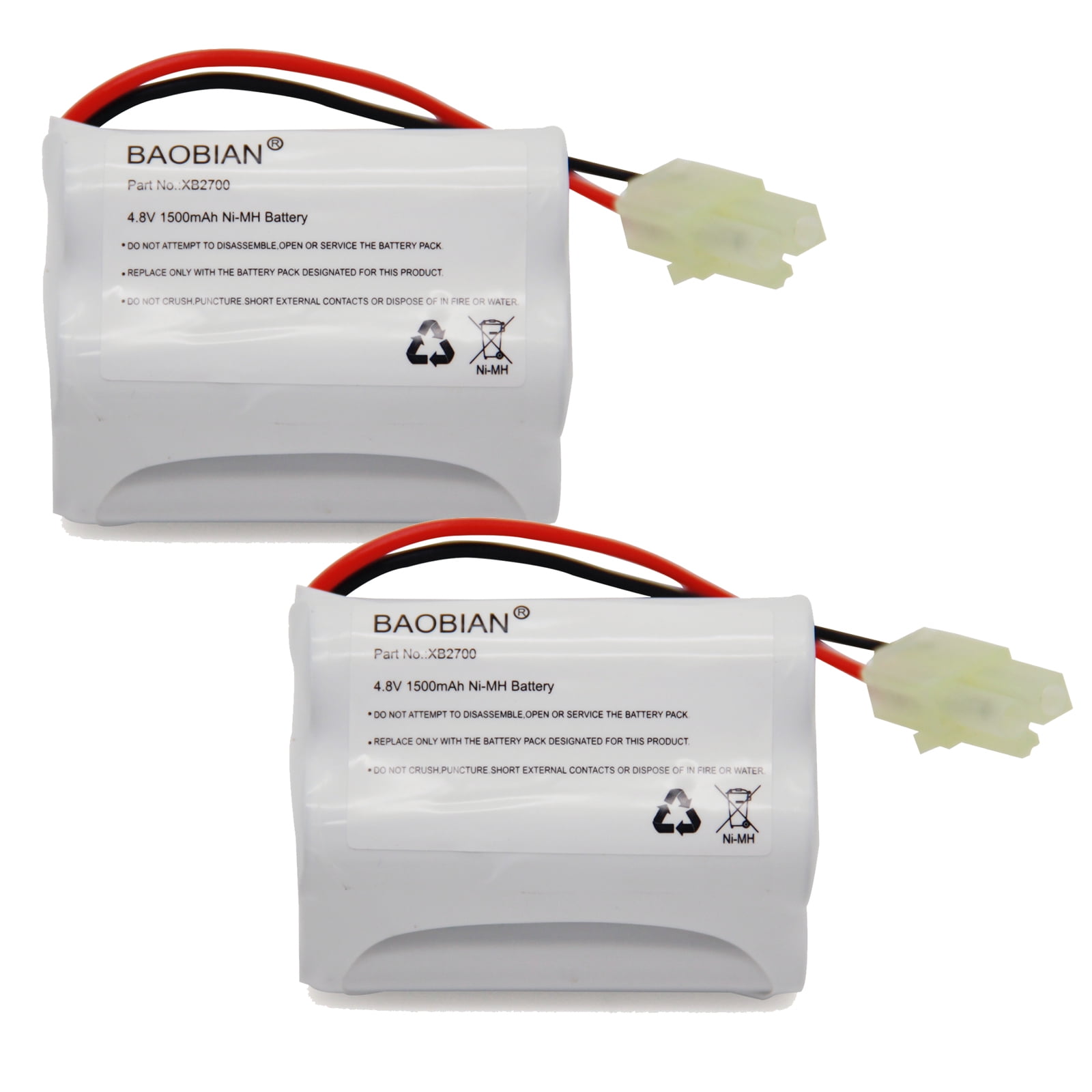 2-Pack XB2700 Battery V2930 V2700Z V2700 4.8V 1500mAh Ni-Mh for Shark ...