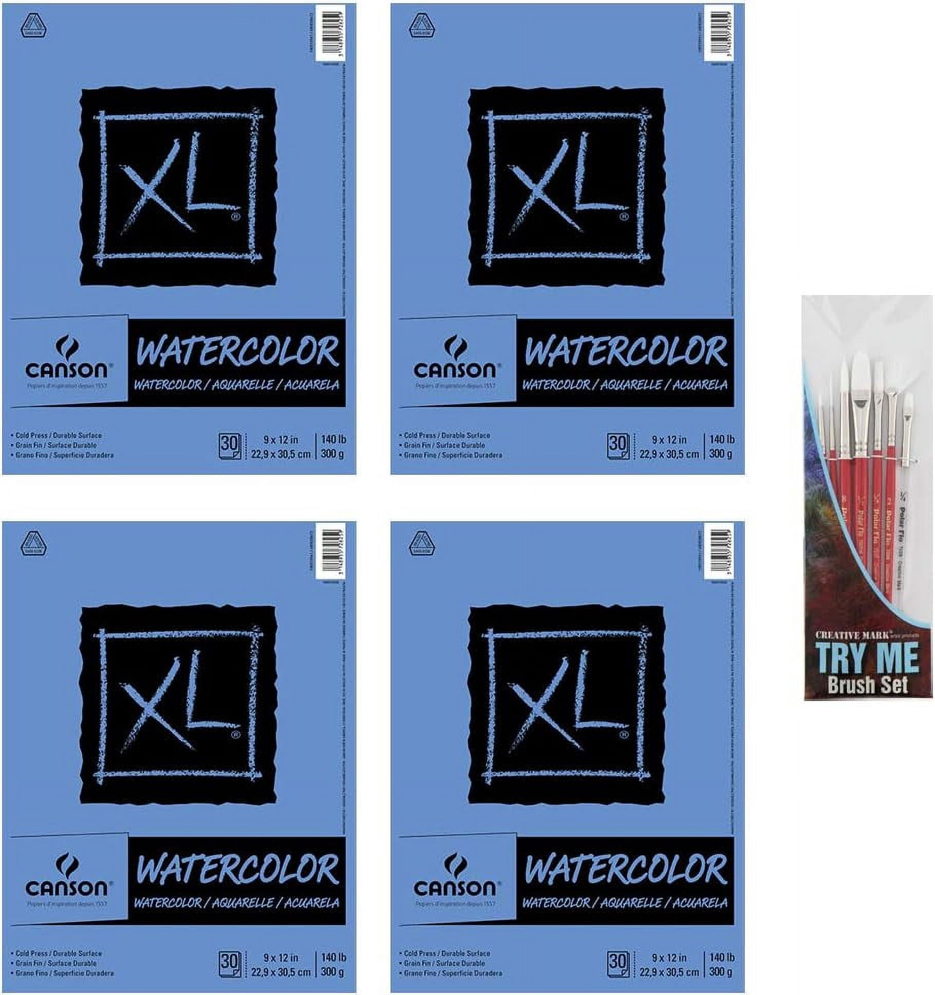 2 Pack XL Series Watercolor Paper Pad 9" x 12" Bundle with Try Me ...