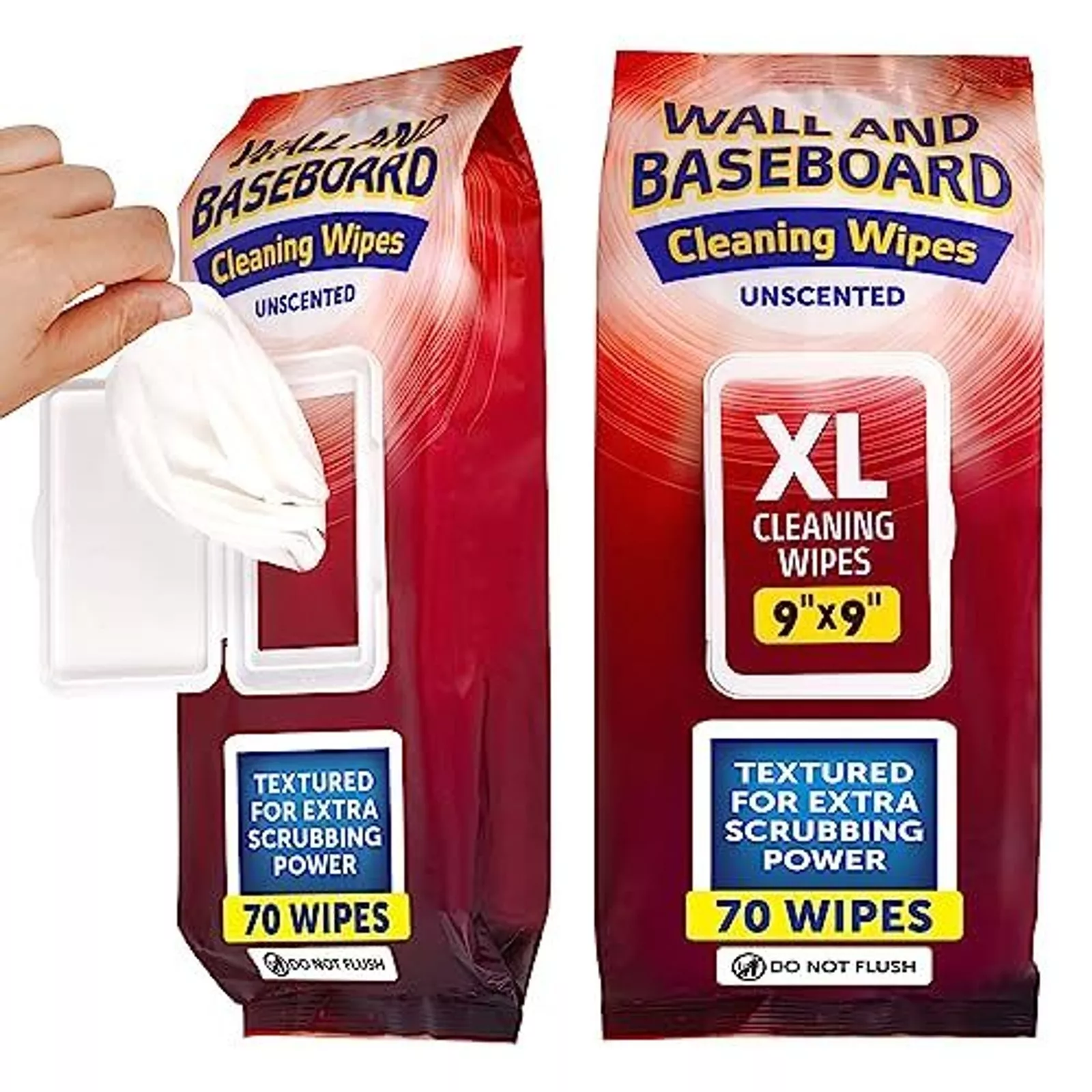 2 Pack XL Wall and Baseboard Cleaner Wipes, Wall Stain Remover - 140 ...