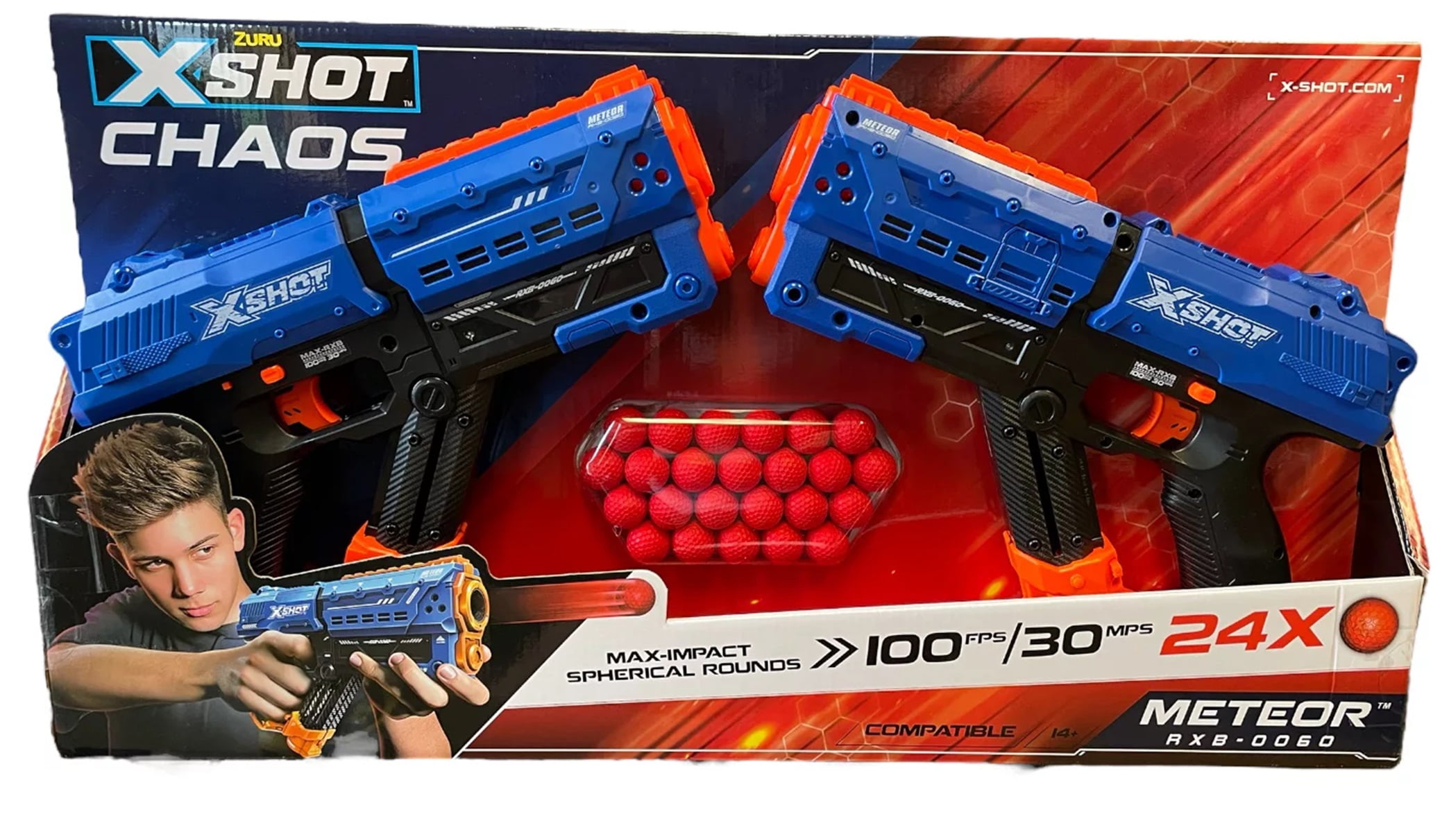 (2 Pack) XShot Chaos Ball Blaster-Chaos Meteor Toy for Kids, 24 Rounds ...