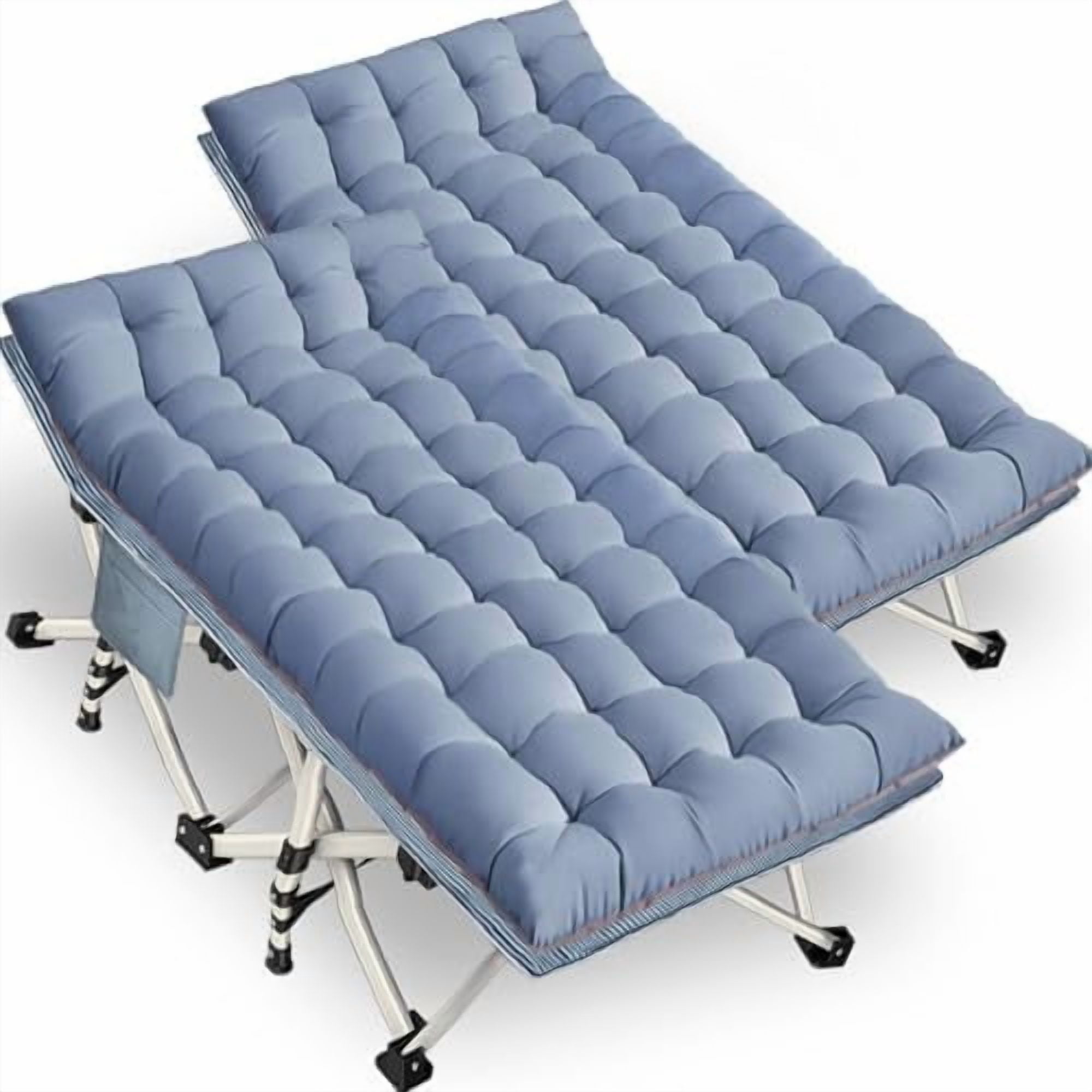 2 Pack XXL 32 Inches Camping Cot with Mattress Extra Large Width ...