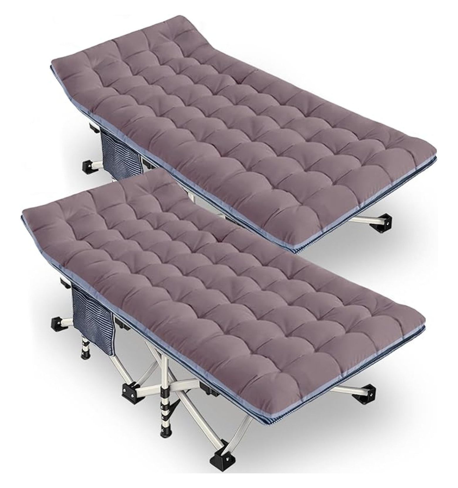 2 Pack XXL Cot 79" L x 32" W x 18" H Camping Cot with Mattress ...