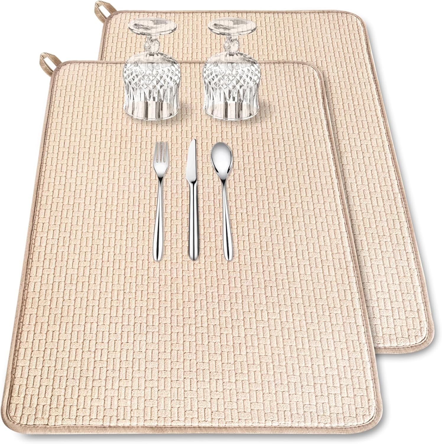 2 Pack XXL Large Microfiber Dish Drying Mat,24*17 inch Absorbent Dish ...