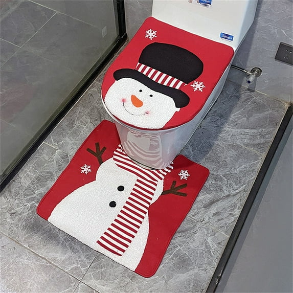 2-Pack Xmas Snowman Toilet Seat Covers - Elastic Band For Secure Fit ...