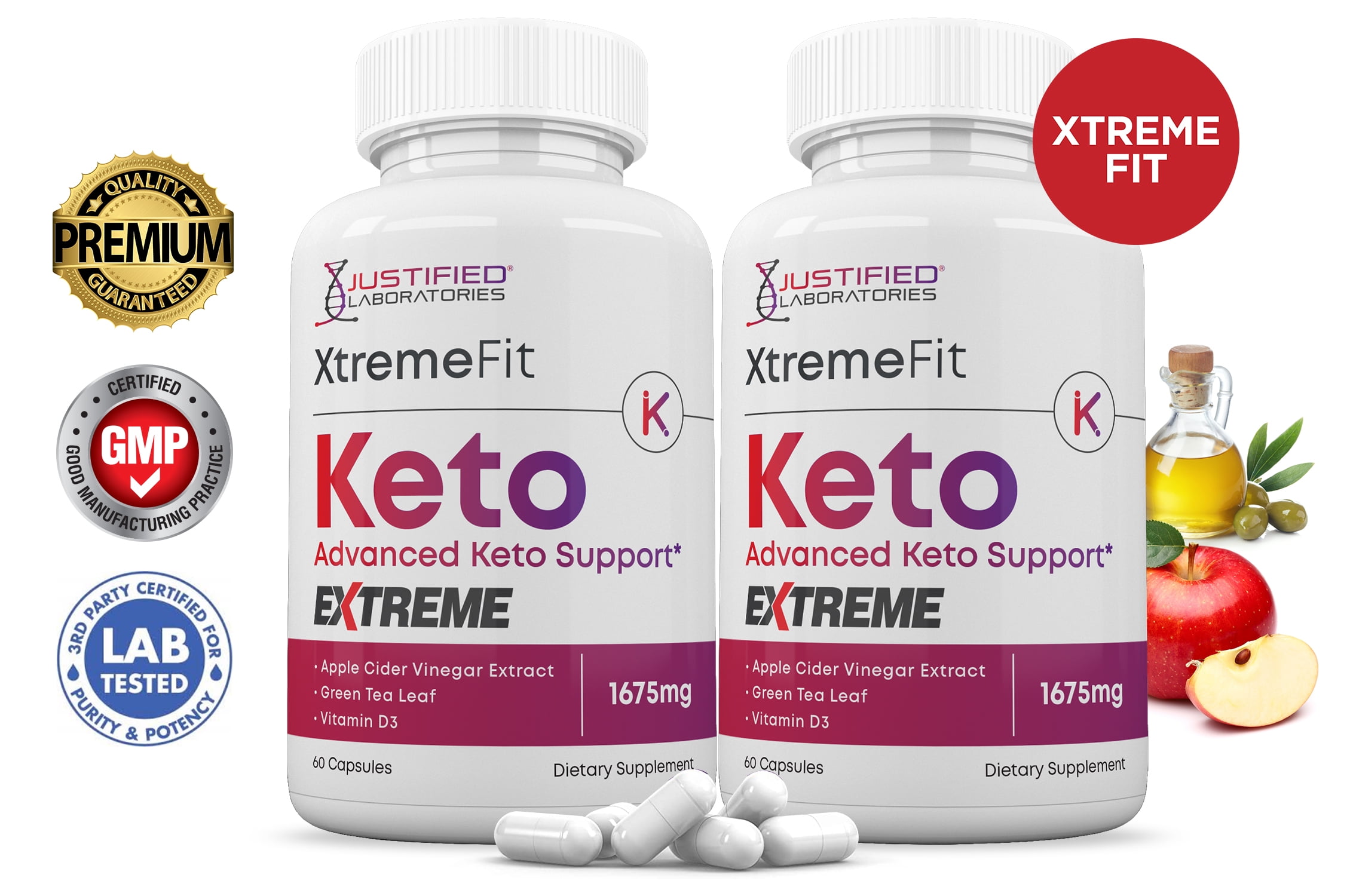 (2 Pack) Xtreme Fit Keto ACV Extreme Pills 1675mg Alternative to ...