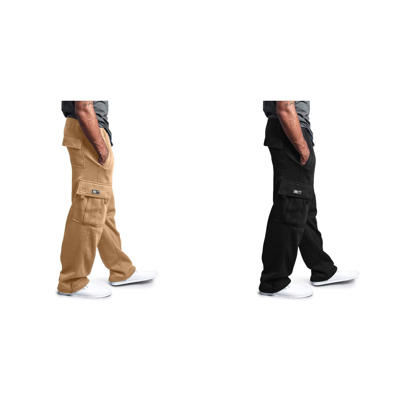 2 Pack(Yellow & Black) Men's Rope Loosening Waist Glitter Foam Solid Color Pocket Trousers Mens ...