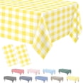 2 Pack Yellow Gingham Tablecloths, 54 x 108 Inches, Yellow and White ...