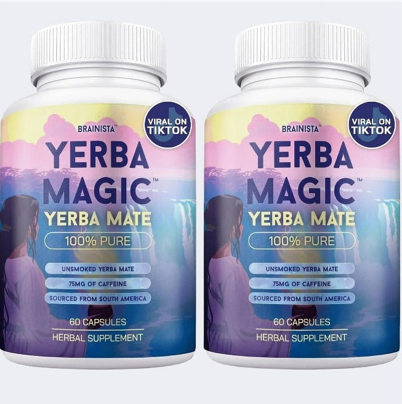 Yerba Mate Capsules 2-Bottle Bundle - Natural Caffeine for Brain & Gut ...