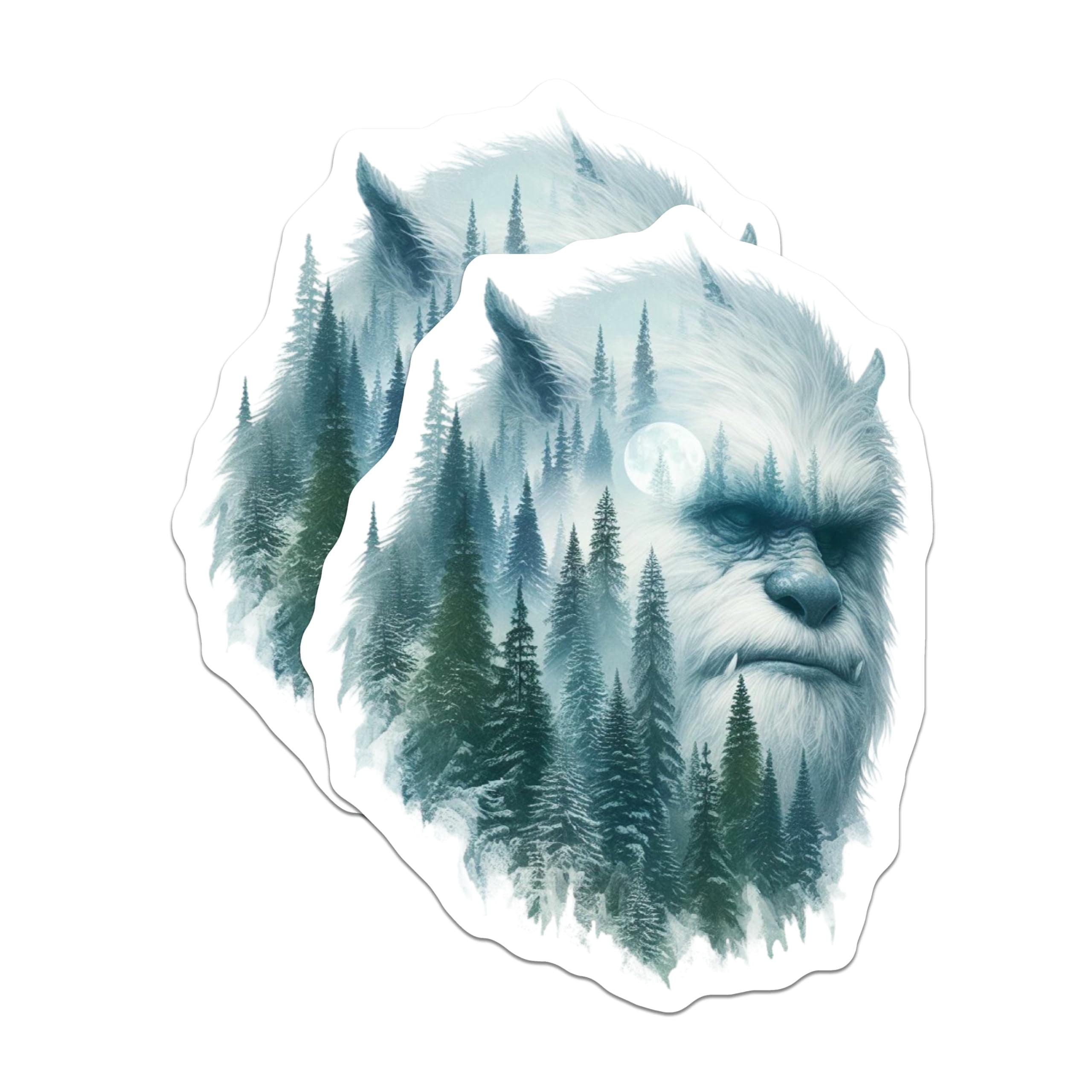 (2 Pack) Yeti Stickers - Bigfoot Decals - Abominable Snowman Art - 5 ...