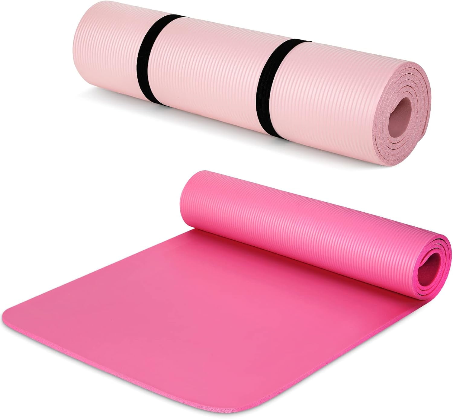 2 Pack Yoga Mats (72x24) 3/8 Inch Thick Yoga Mat for Home Workout with ...