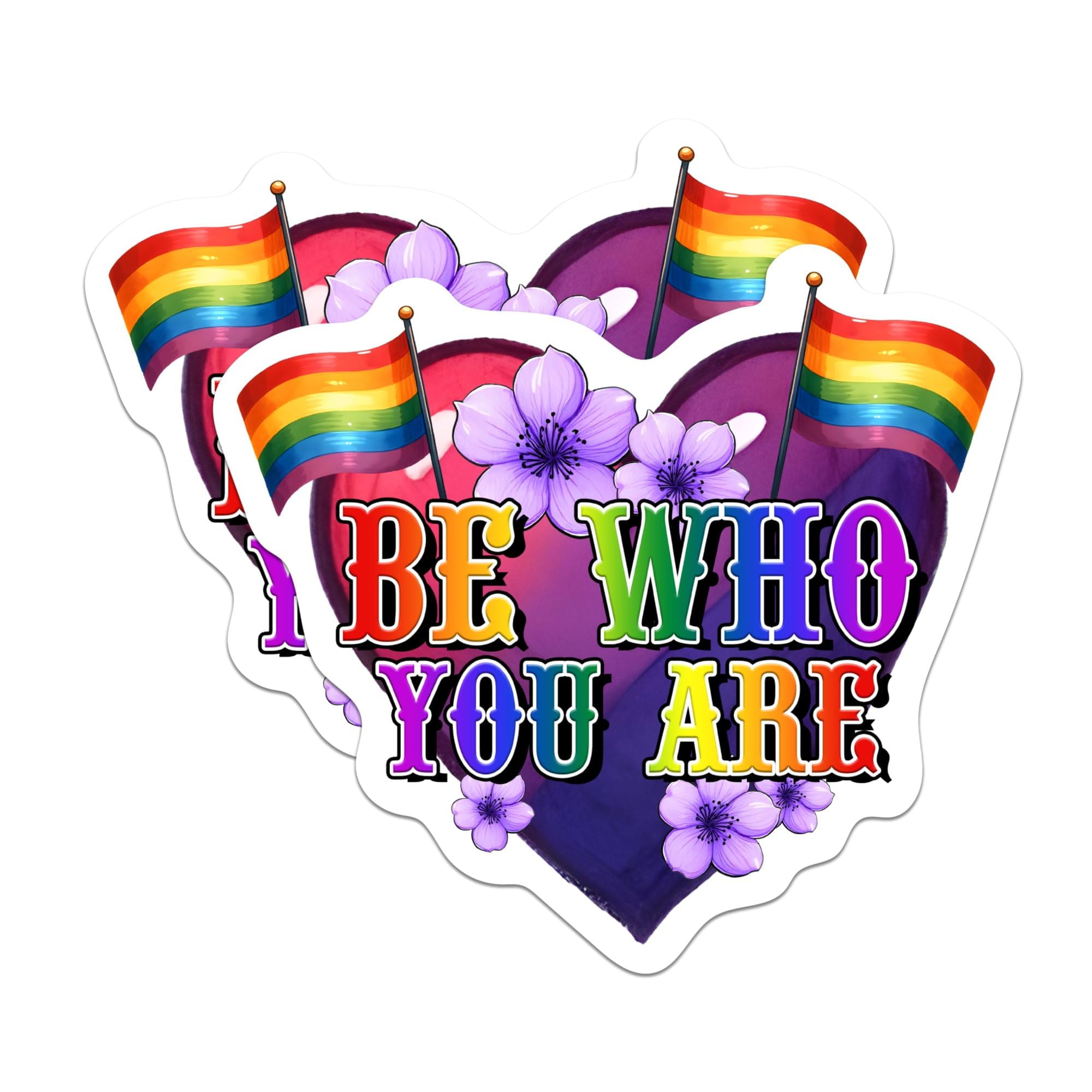 (2 Pack) Be Who You are Gay Pride Stickers - Gay Lesbian LGBTQ Sticker ...