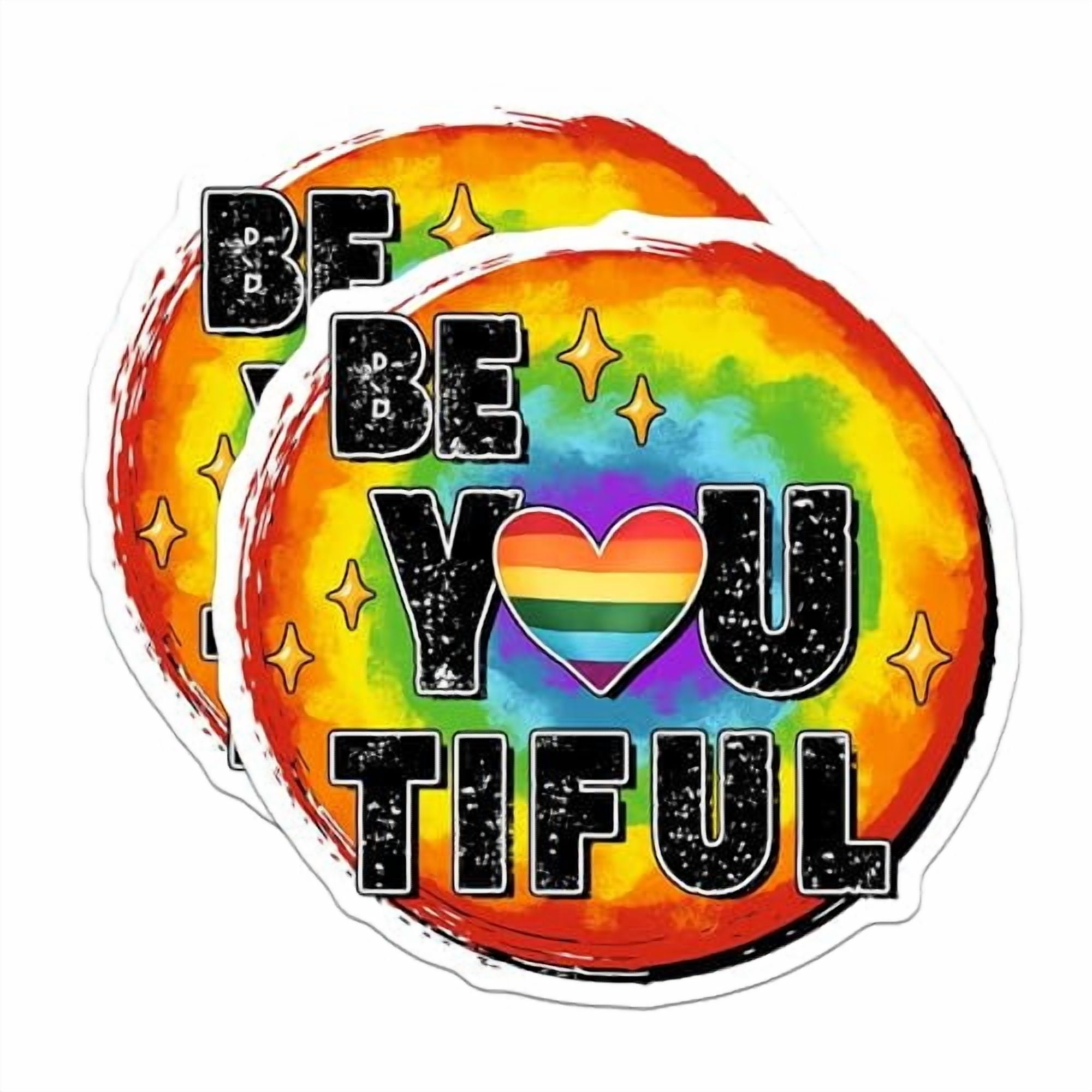 (2 Pack) Be You Tiful Magnets - Rainbow Pride - LGBTQ Inspirational ...