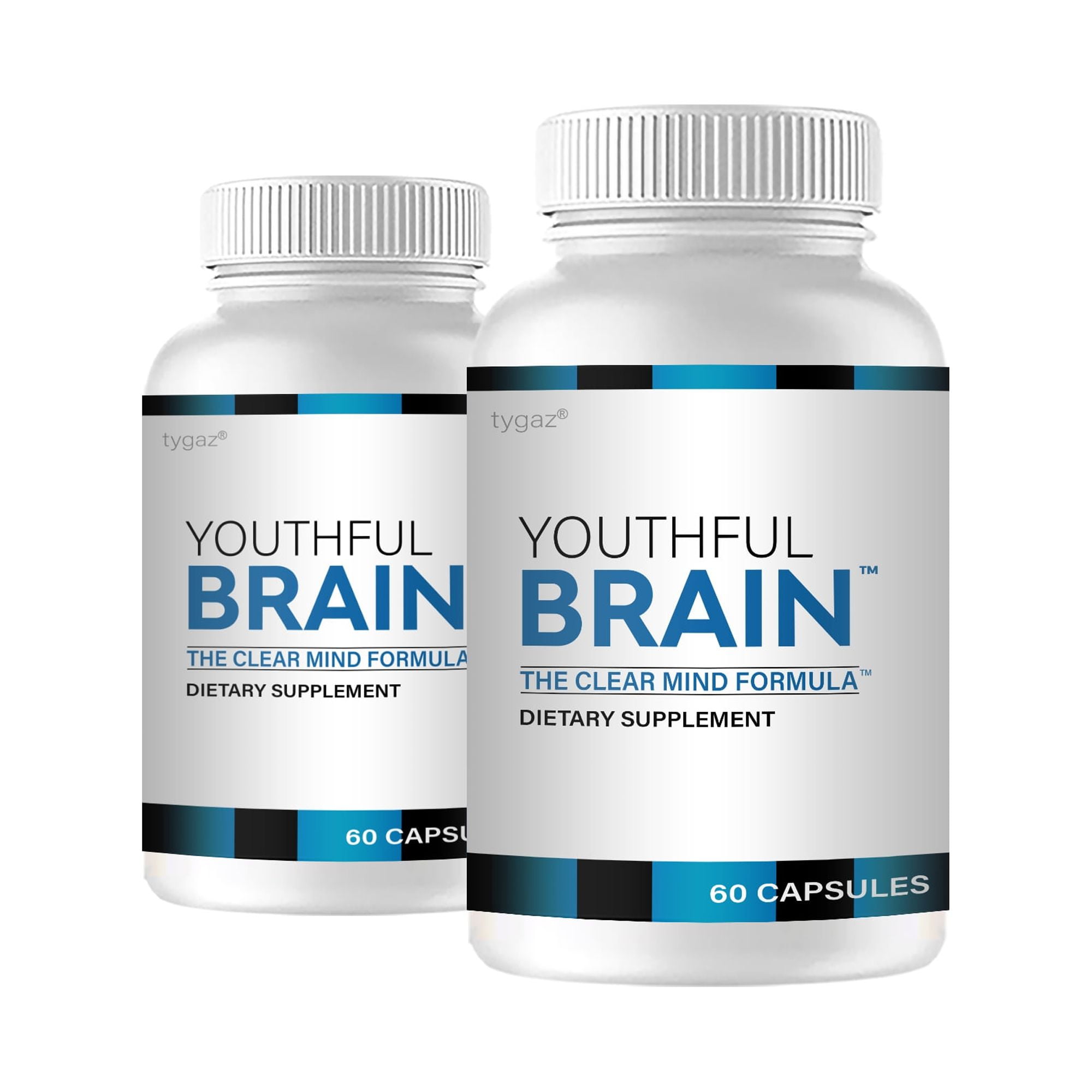 Tygaz Youthful Brain Capsules 2 Pack Support Focus Memory & Brain ...