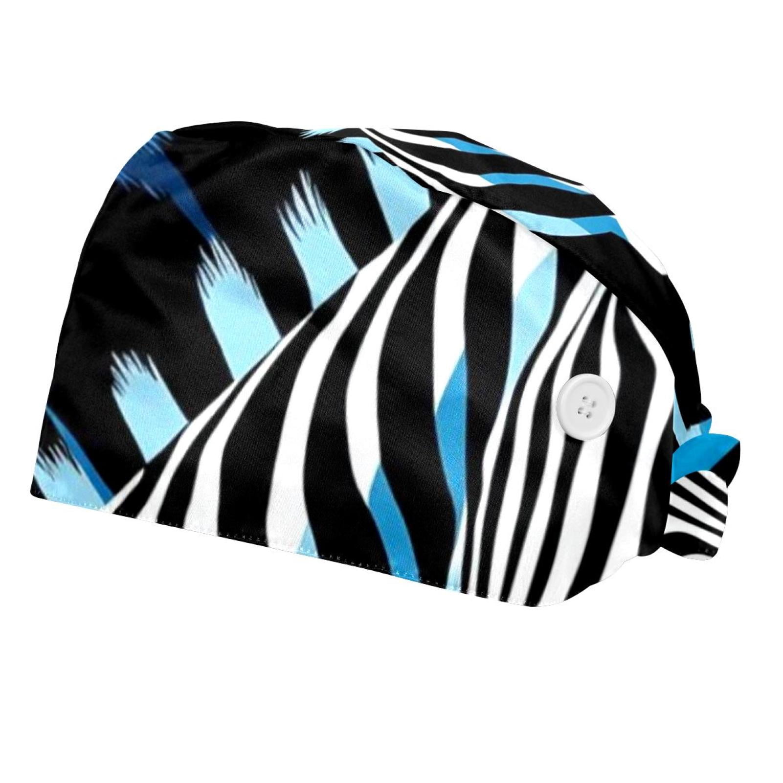2 Pack Zebra Adjustable Bouffant Caps Hats Working Cap for Men ...