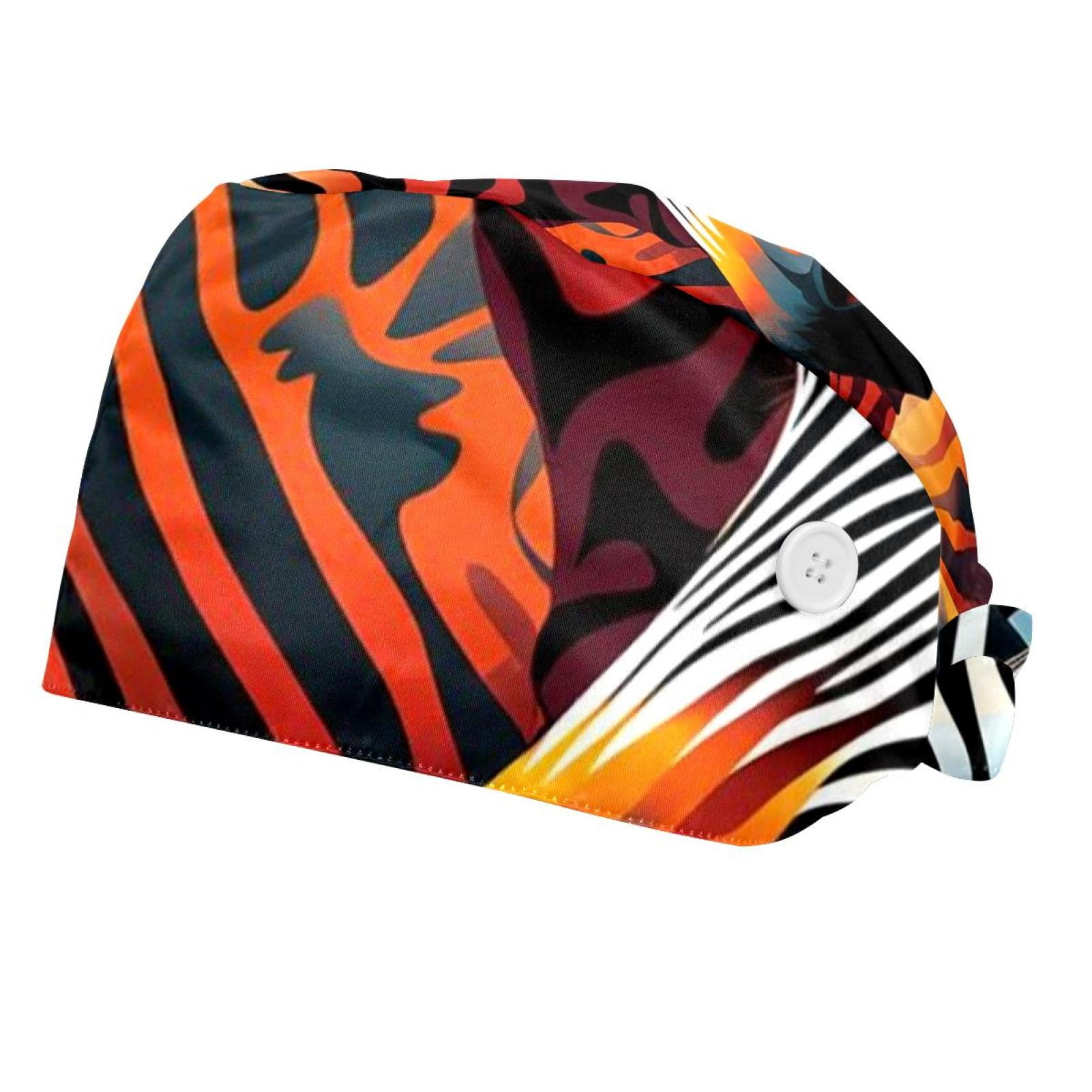 2 Pack Zebra Adjustable Bouffant Caps Hats Working Cap - Walmart.com
