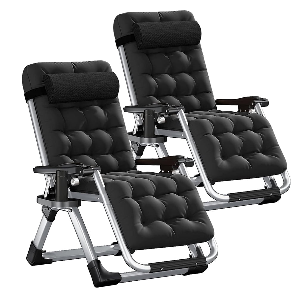2 Pack Zero Gravity Chair, Comfy Folding Portable Recliner Chaise with ...