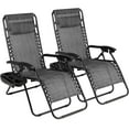 2 Pack Zero Gravity Chair, Patio Reclining Lounge with Adjustable ...