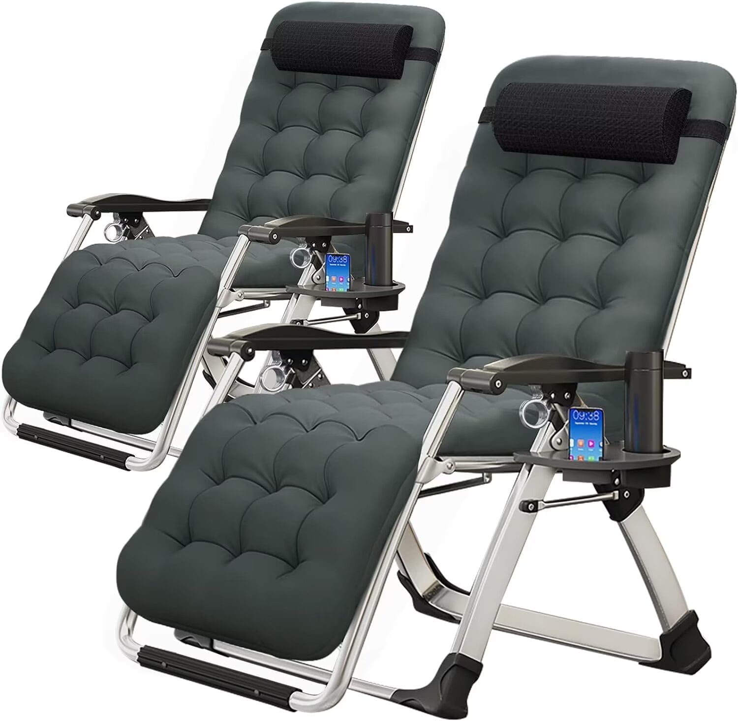 MOPHOTO 2 Pack Zero Gravity Chair Support 440lbs for Backyard Beach ...