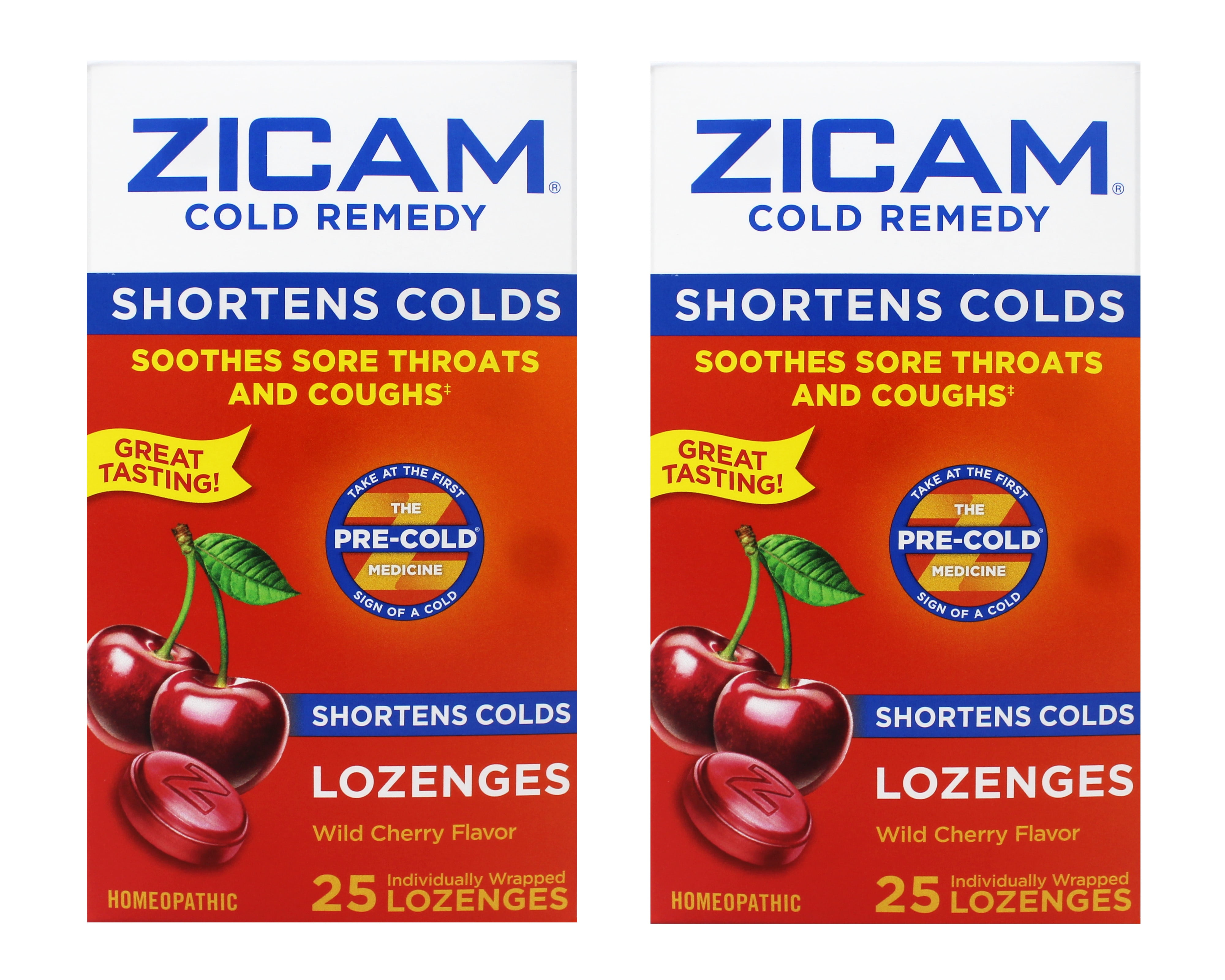 2 Pack - Zicam Cold Remedy Zinc Lozenges, Soothes Sore Throat and ...
