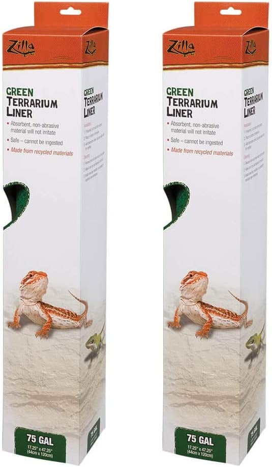 (2 Pack) Zilla Reptile Terrarium Bedding Substrate Liner, Green, 75 ...