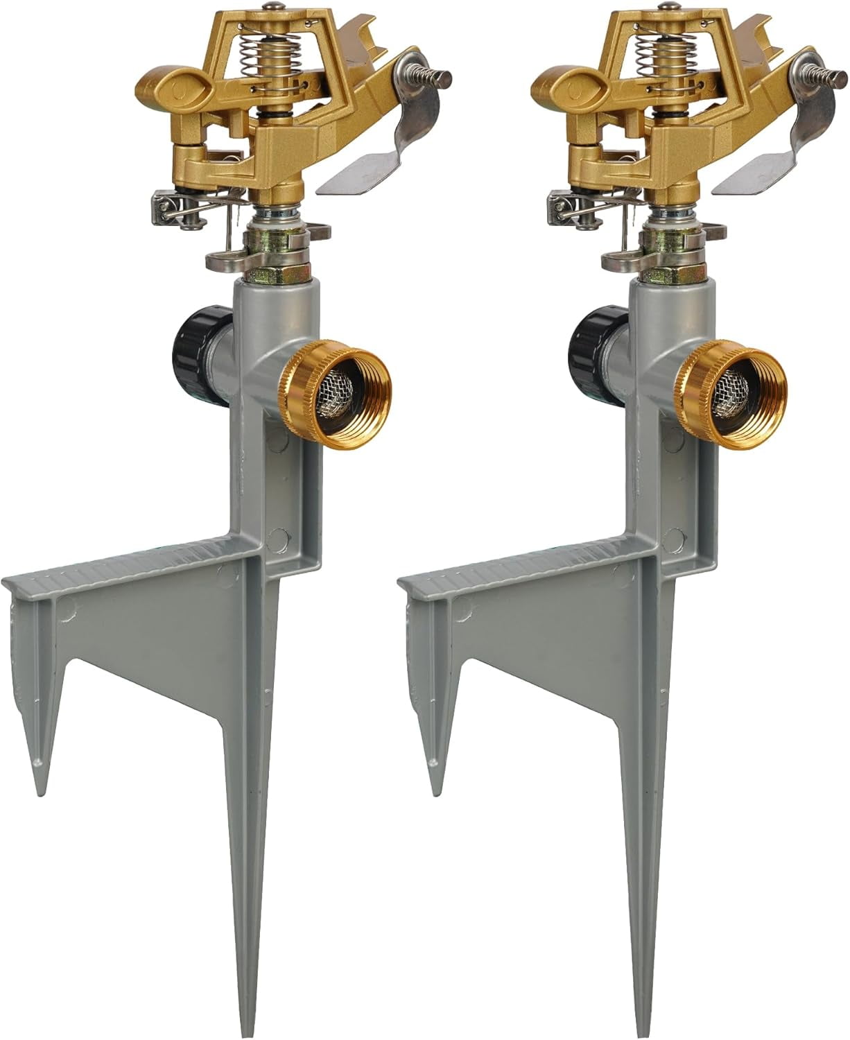 2 Pack Zinc Alloy Impact Sprinklers for Yard, Pulsating Water Sprinkler ...