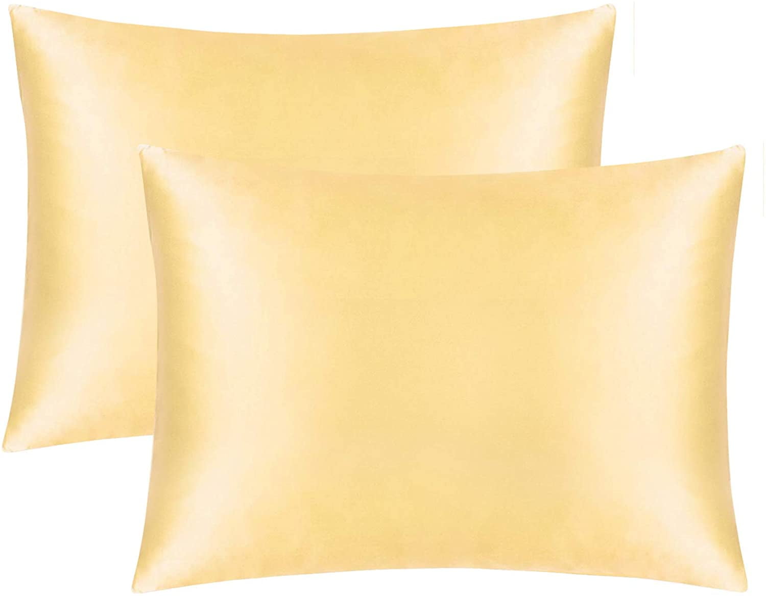 2 Pack Zipped Satin Standard Pillowcases for Hair and Skin, Silky and ...