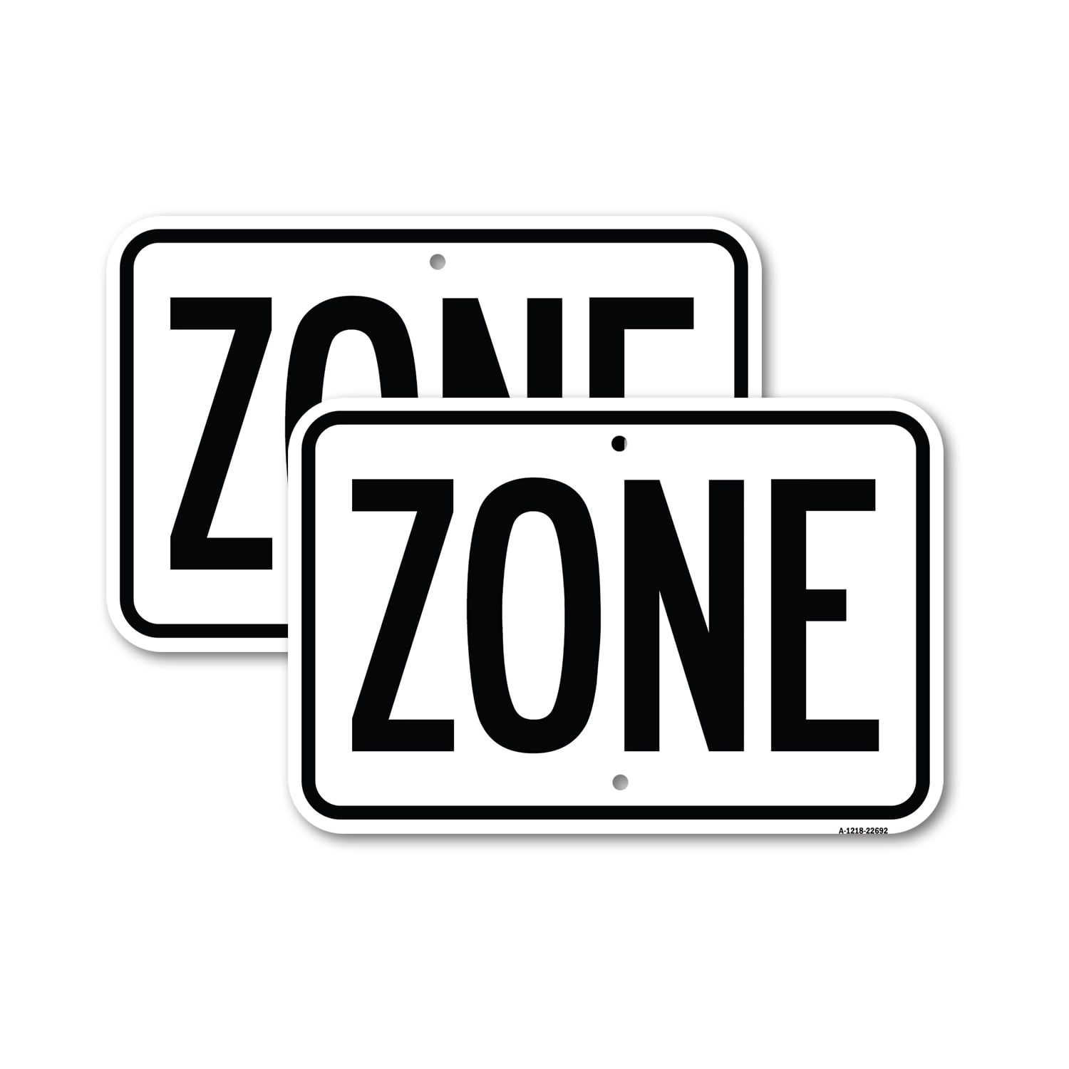 (2 Pack) Zone | 12" X 18" Heavy-Gauge Aluminum Sign | Rust Free ...
