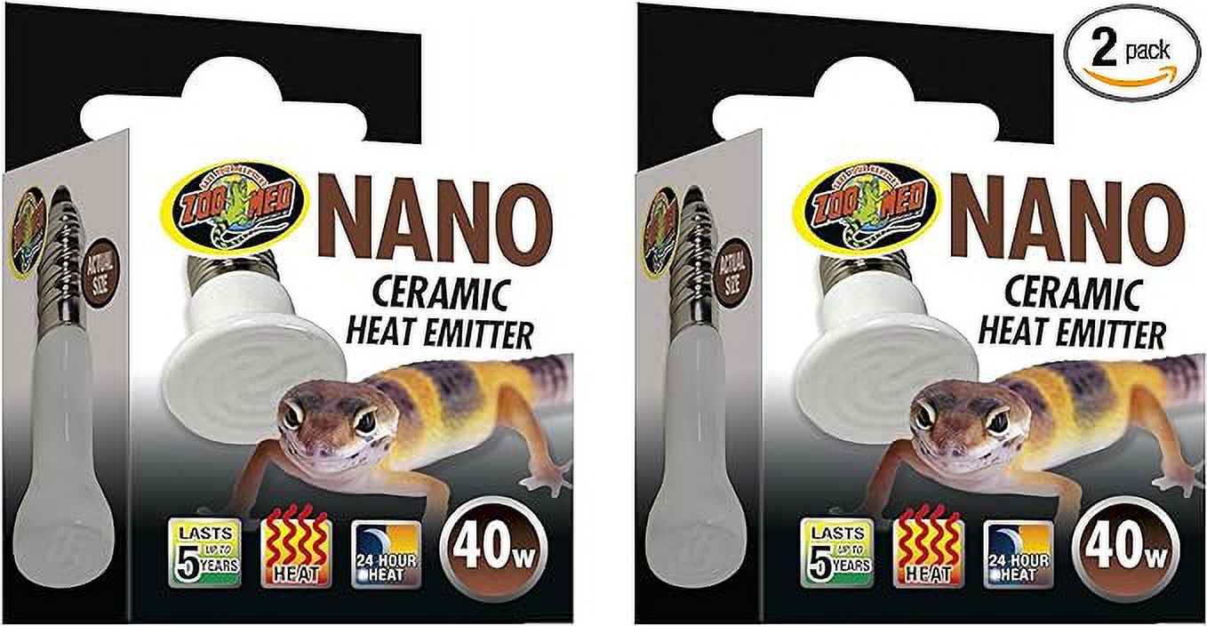 (2 Pack) Zoo Med Labs 40W Nano Ceramic Heat Emitter - Walmart.com