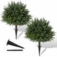 2 Pack aRTIFICIAL cEDAR tOPIARY, 23.6iNCH uv rESISTANT aRTIFICIAL ...